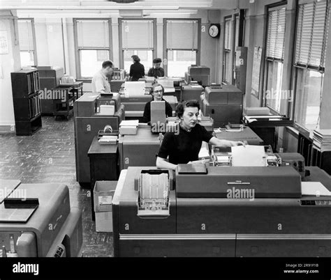 Cleveland Ohio January 22 1958 Women Office Workers Entering Data