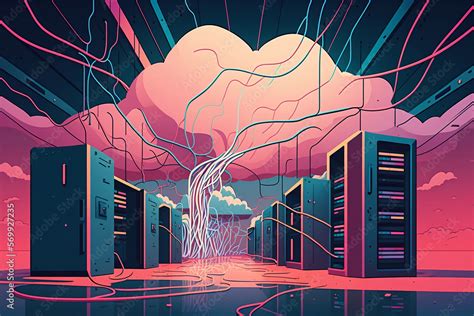 Optimizing Cloud Storage With The Power Of Generative Ai Supercomputing Stock Illustration