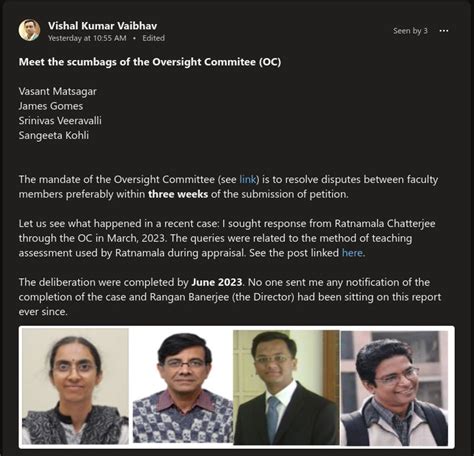 Vishal Vaibhav On Linkedin Corruption At Indian Institute Of Technology Delhi Report Is