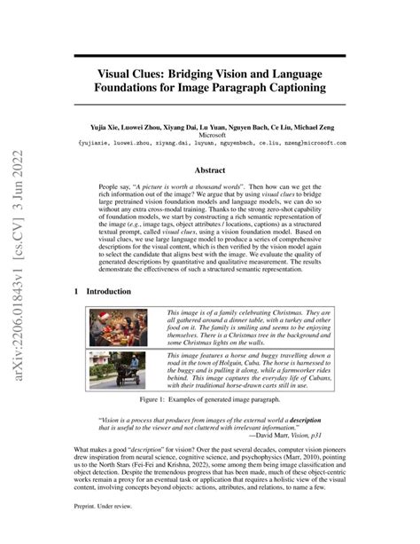 Visual Clues Bridging Vision And Language Foundations For Image