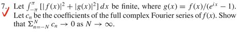 solved let ∫ ππ[ f x 2 g x 2]dx ﻿be finite where