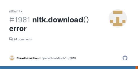 Nltkdownload Error · Issue 1981 · Nltknltk · Github