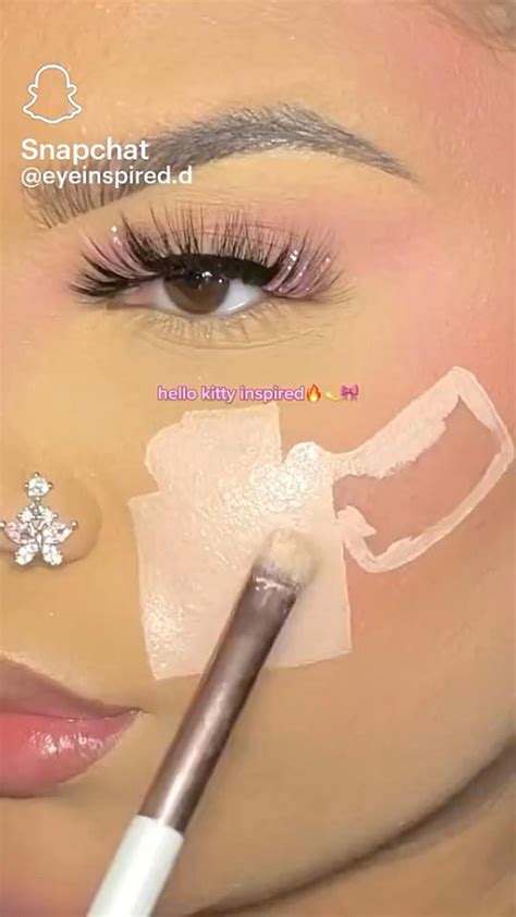 Hello Kitty 🌸 💗💖🤍🤍 Eye Makeup Makeup Routine Makeup Tutorial