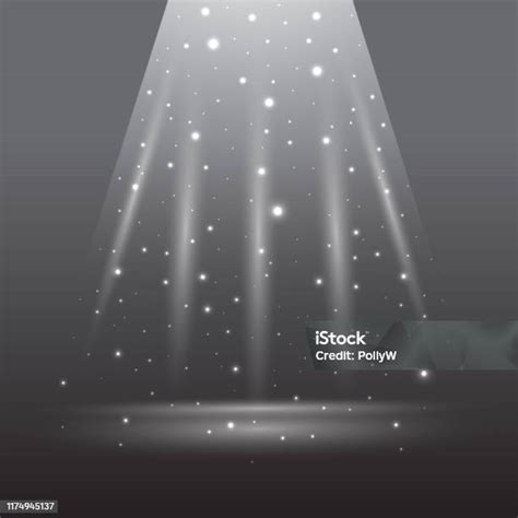 별과 반짝임으로 제품을 위한 투명한 공간을 비추는 추상적 인 공간 태양광선에 대한 스톡 벡터 아트 및 기타 이미지 태양광선 투사 번쩍이는 Istock