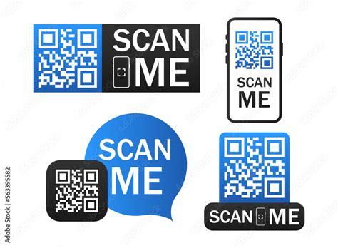 Scan Me Icon With Qr Code Qr Code Scan Icon Set Scan Me Frame Qrcode