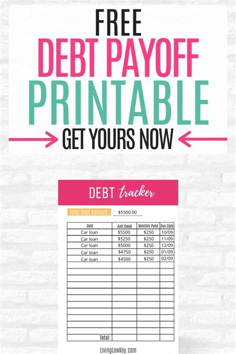 The Best Free Debt Tracker Printable Kiss Your Debt Goodbye