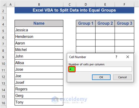 How To Split Data Into Equal Groups In Excel 3 Methods ExcelDemy