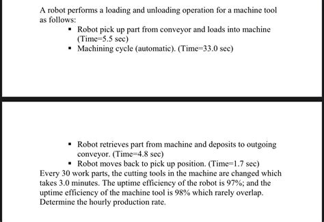 Solved A Robot Performs A Loading And Unloading Operation