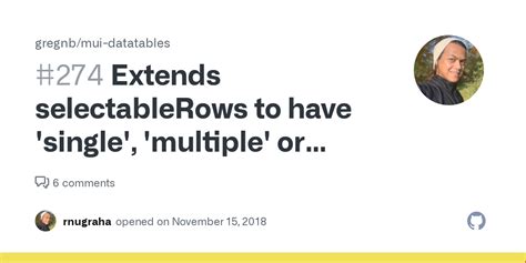 Extends Selectablerows To Have Single Multiple Or None Options · Issue 274 · Gregnbmui