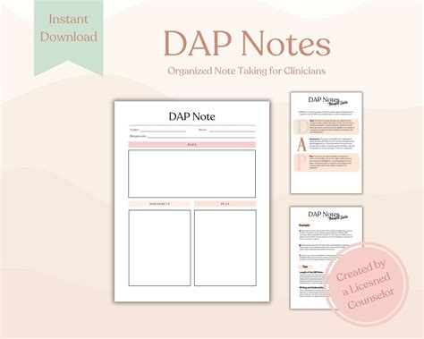Dap Note Therapist Note Template Therapy Note Note Template For