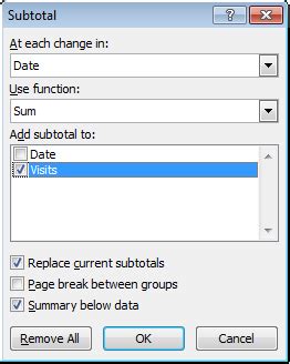 Applying Excel Subtotals With VBA Wheatblog