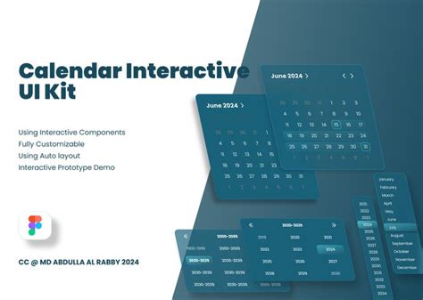 Calendar Interactive Ui Kit Figma