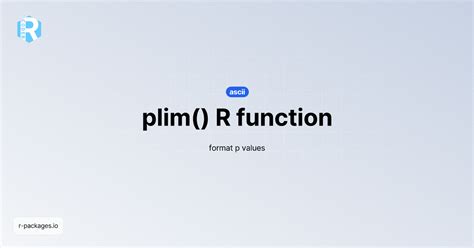 plim r function from [ascii] r packages
