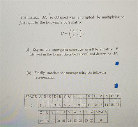 Solved The Matrix M So Obtained Was Encrypted By Chegg Com