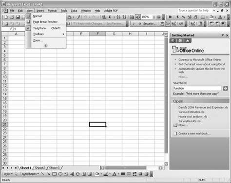 navigating the interface using excel