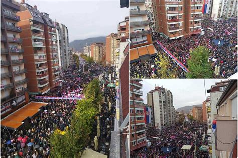 ВРИЕ НА КОСОВО 10 000 Срби денеска излегоа на улиците во Косовска Митровица ФОТО Breaking