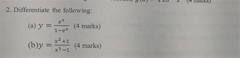 Solved Differentiate The Following Using Qoutient