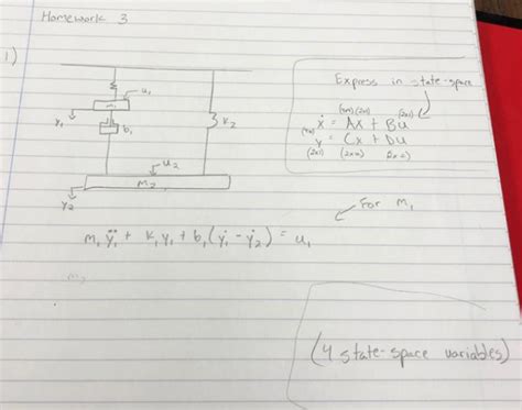 Solved Homework 3 Express In State Space X Ax Bu Y X