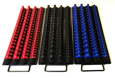 240pc Socket Storage Tray Rail Rack Holder Set 14 38 12 Red Black 240pc Socket Storage Tray Rail Rack Holder Set 14 38 12 Red Black