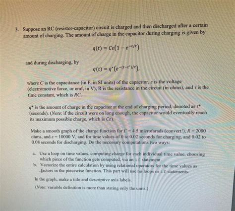 Solved 3 Suppose An Rc Resistor Capacitor Circuit Is