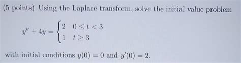 Solved Points Using The Laplace Transform Solve The Chegg