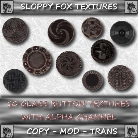 Second Life Marketplace Dark Glass Button Textures With Alpha