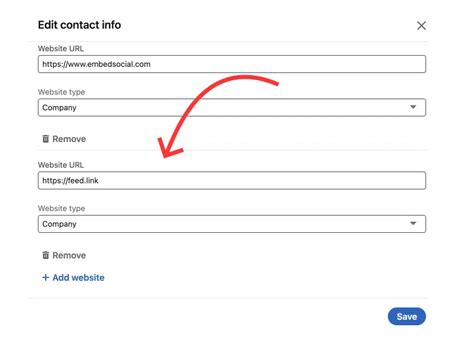 how to add a visit my website link to your linkedin profile feedlink