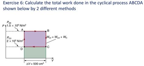 Solved Exercise Calculate The Total Work Done In The Chegg Com