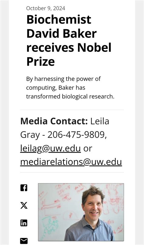 Computational Biologist David Baker Professor Of Biochemistry At The University Of Washington