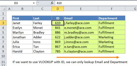 vlookup can only look to the right of the lookup value column computer