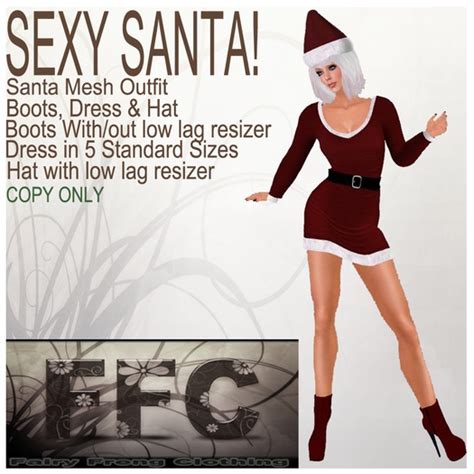 Second Life Marketplace Sexy Santa Complete Mesh Outfit