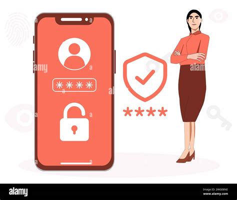 Privacy Policy In Mobile Login With Password Code Concept Illustration