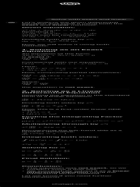Exact Vs Linear Solution Pdf