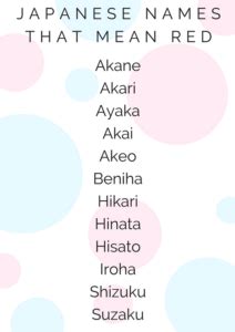 Cool Japanese Names That Mean Red Boys And Girls
