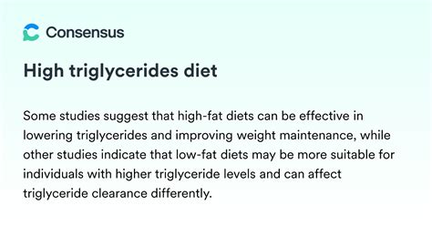 High Triglycerides Diet Consensus Academic Search Engine