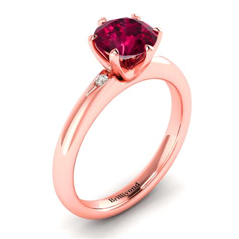 18k Rose Gold Ruby Byond Solitaire Engagement Ring