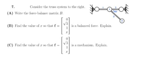 Solved Consider The Truss System To The Right A Write The