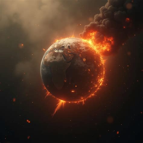 Charred And Destroyed Planet Earth Stable Diffusion Online