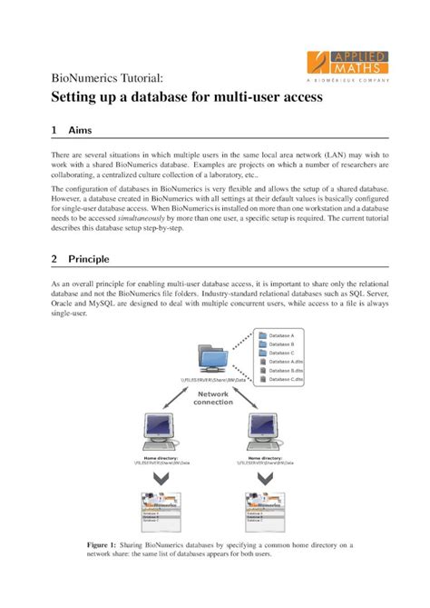 PDF BioNumerics Tutorial Setting Up A Database For Multi User