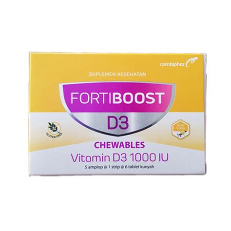 Fortiboost Vitamin D3 1000 Iu 30 Tablet Kunyah Kegunaan Efek Samping