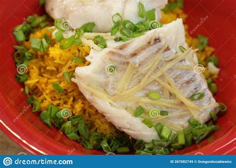 Cantonese Style Steamed Cod Fillet Stock Image Image Of Filled Focus