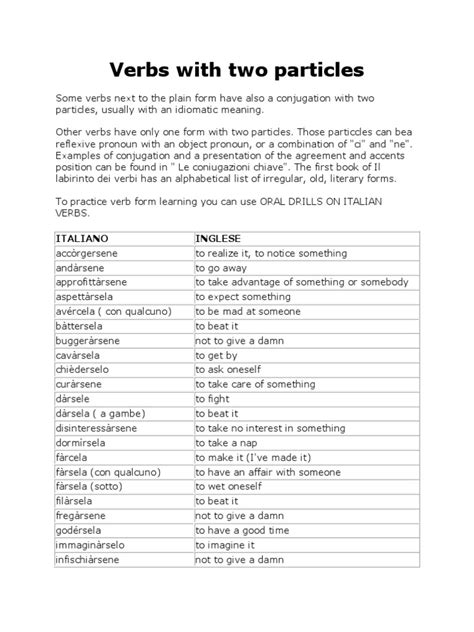 Verbs With Two Particles Pdf Grammatical Conjugation Syntax