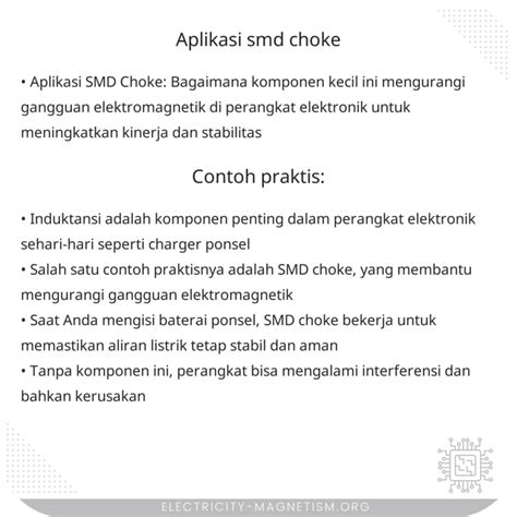 Aplikasi Smd Choke