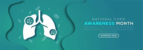 Premium Vector Copd Awareness Month Paper Cut Style Design Illustration For Background Poster