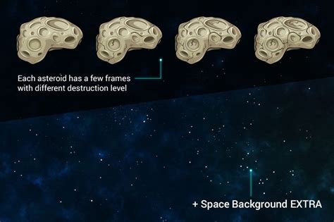 Vector Asteroids Sprites Bonus An Object Graphic By Wowu In 2025 Space Backgrounds Galaxy