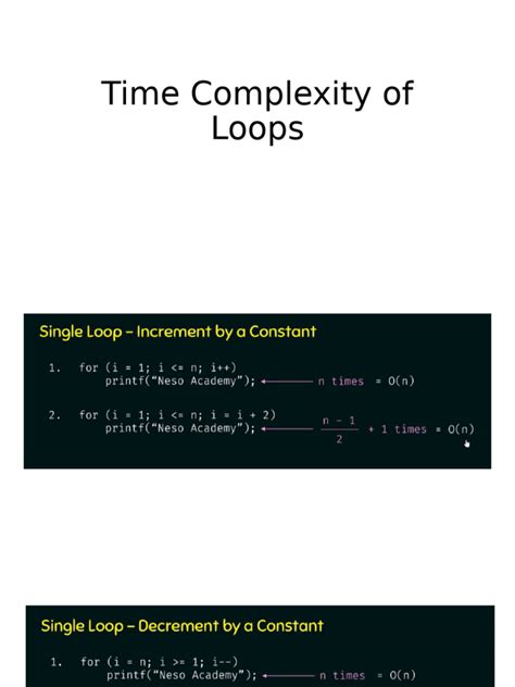 Time Complexity Of Loops Pdf