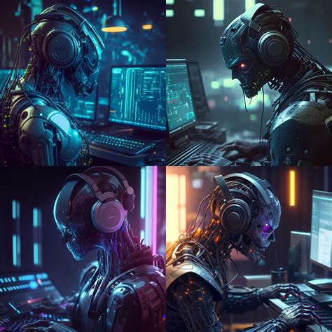 Prompt Headphones Robot Making Music Cyberpunk Download Script For Ai Prompti Ai