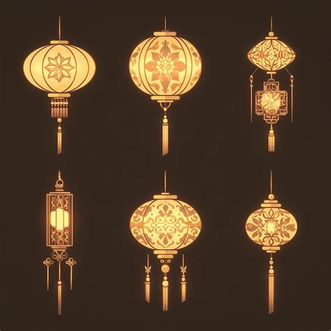 Premium Vector Malaysian Lantern Patterns With Warm Glow