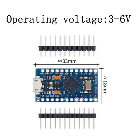 Tenstar Robot Pro Micro With The Bootloader Blackblue Atmega32u4 5v
