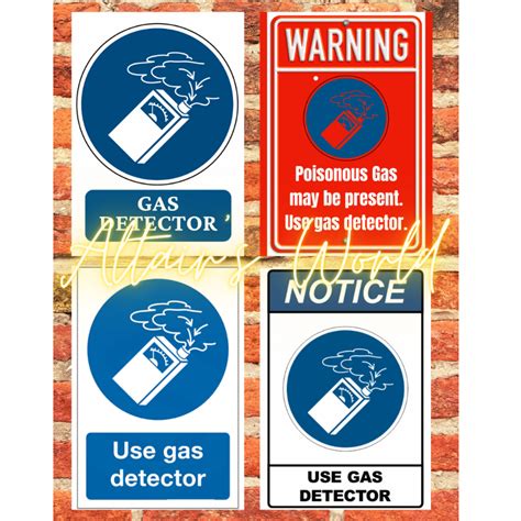 Gas Detector Sign Gas Detector Lpg Signage Sticker Use Gas Detector Laminated Pvc Sintra